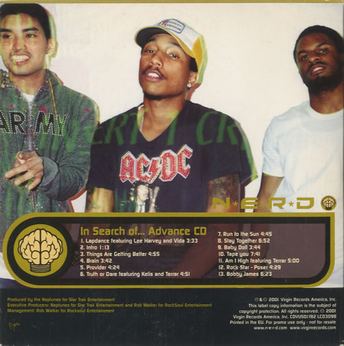 NERD In Search Of... UK Promo CD album (CDLP) (514395)