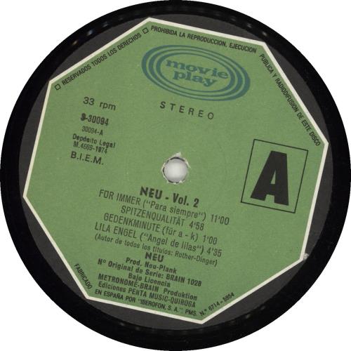 Neu Neu! 2 Spanish vinyl LP album (LP record) (691097)