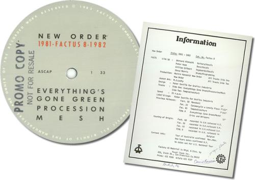 New Order 1981-1982 US media press kit (426632) PRESS KIT
