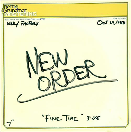 New Order Fine Time - Acetate US acetate (467580)