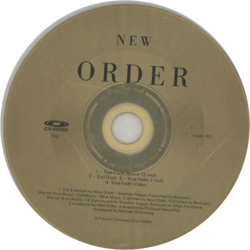 New Order True Faith - CD-video UK CD single (CD5 / 5") (35028)