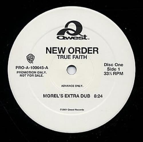 New Order True Faith US Promo 12" vinyl single (12 inch record / Maxi ...