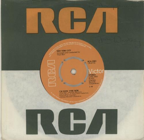 New York City I'm Doin' Fine Now - 4pr UK 7" vinyl single (7 inch ...