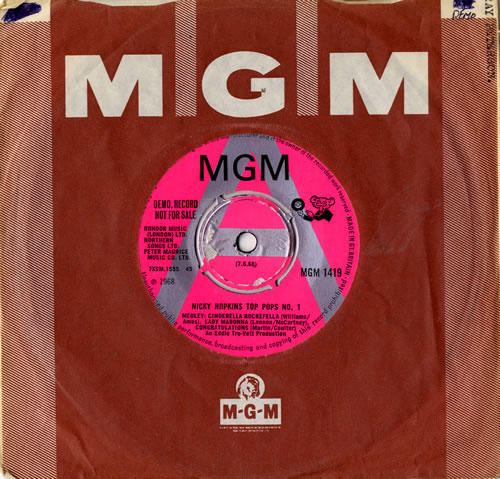 Nicky Hopkins Top Pops No. 1 UK Promo 7" vinyl single (7 inch record ...