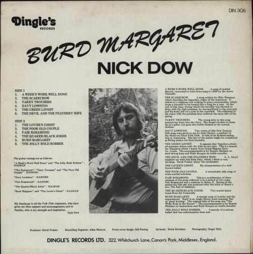 Nick Dow Burd Margaret UK vinyl LP album (LP record) (763516)