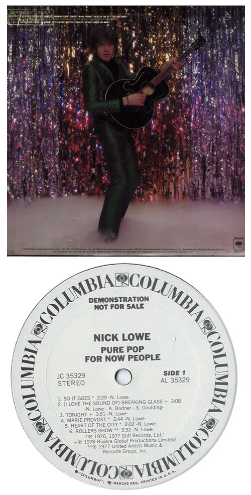 Nick Lowe Pure Pop For Now People US Promo vinyl LP album (LP record ...