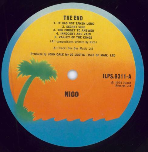 Nico The End... UK vinyl LP album (LP record) (787743)