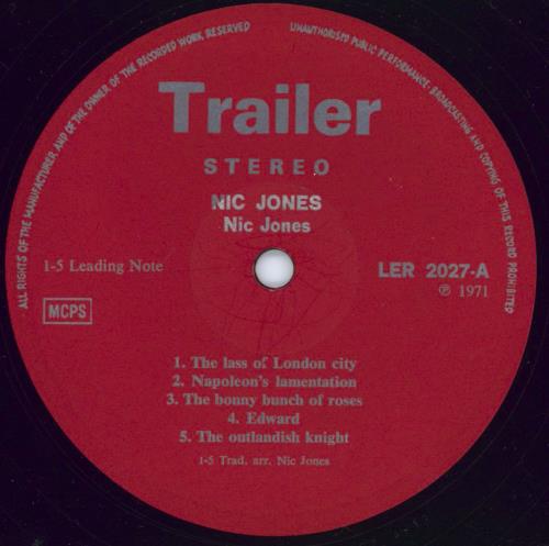 Nic Jones Nic Jones - 2nd UK vinyl LP album (LP record) (593193)