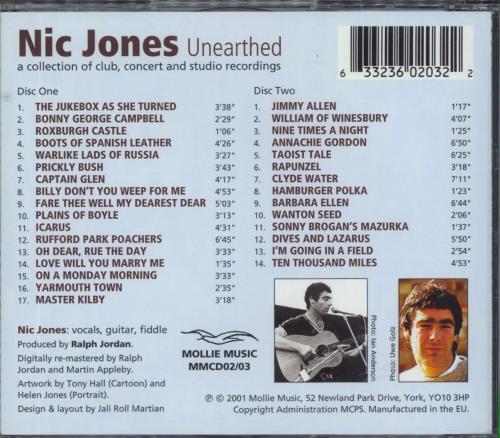 Nic Jones Unearthed UK 2 CD album set (Double CD) (805319)