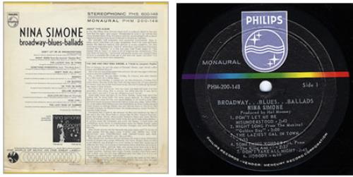 Nina Simone Broadway Blues Ballads US vinyl LP album (LP record) (363078)