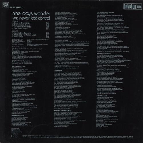Nine Days' Wonder We Never Lost Control German vinyl LP album (LP ...