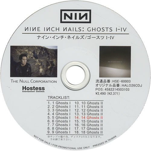 Nine Inch Nails Ghosts I-IV Taiwanese Promo CD album (CDLP) (488282)