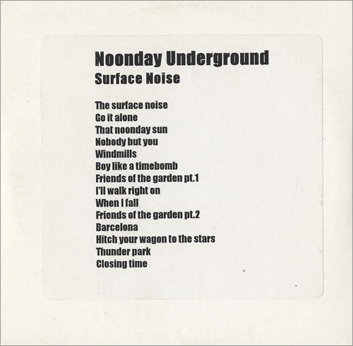 Noonday Underground Surface Noise UK Promo CD-R acetate (473291)