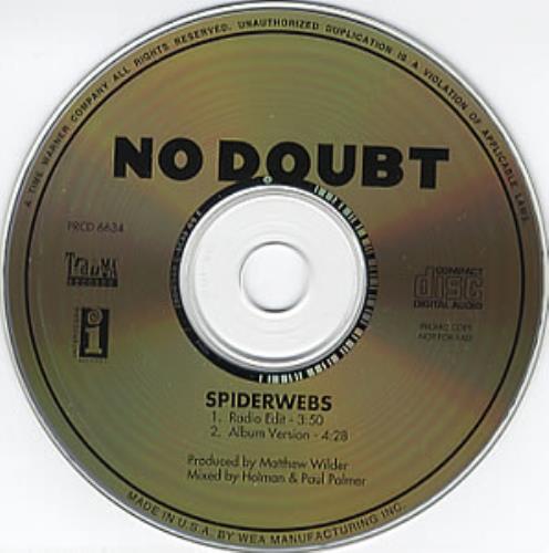 No Doubt Spiderwebs US Promo CD single (CD5 / 5") (78963)