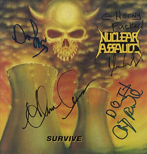 Nuclear Assault Survive - Autographed UK vinyl LP album (LP record ...