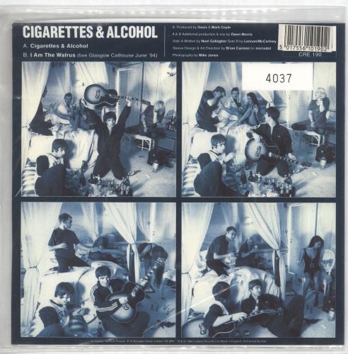 Oasis Cigarettes & Alcohol UK 7" vinyl single (7 inch record) (38725)