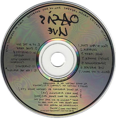 Oasis Live - Genuine Issue US Promo CD album (CDLP) (45637)