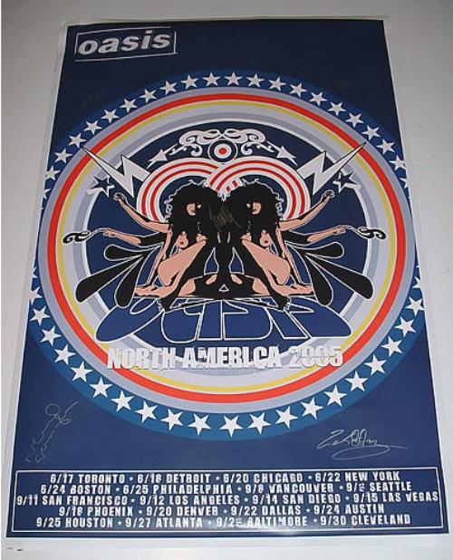 Oasis North America 2005 - Fully Autographed! US Promo poster (332694)