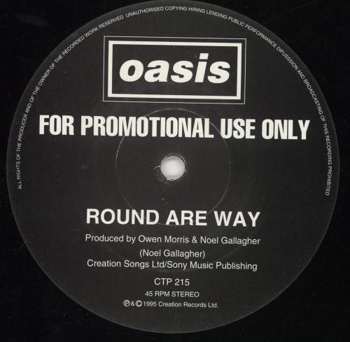 Oasis Round Are Way - Numbered UK Promo 12" vinyl single (12 inch ...