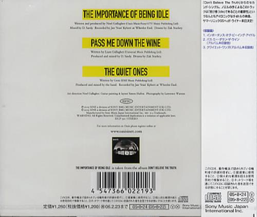 Oasis The Importance Of Being Idle Japanese CD single (CD5 / 5") (329933)
