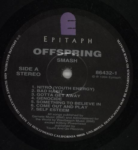 Offspring Smash US vinyl LP album (LP record) (428730)