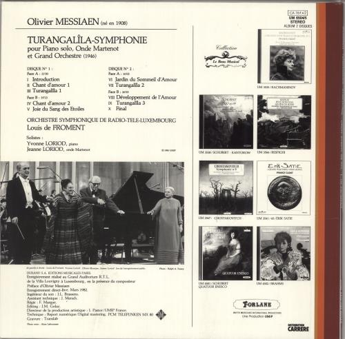 Olivier Messiaen Messiaen: Turangalîla-Symphonie French 2-LP vinyl ...