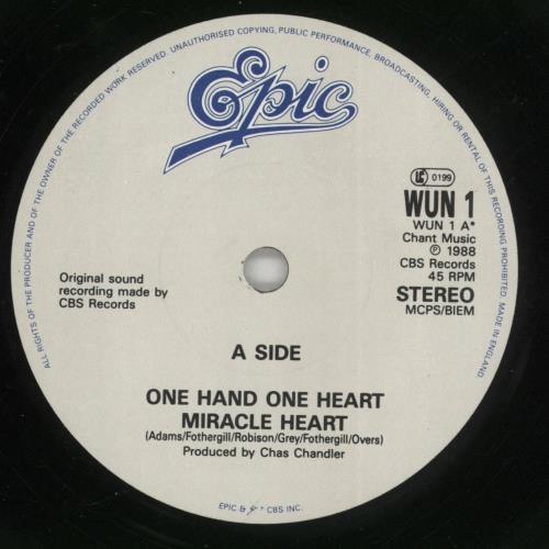 One Hand One Heart Miracle Heart UK 7" vinyl single (7 inch record / 45 ...