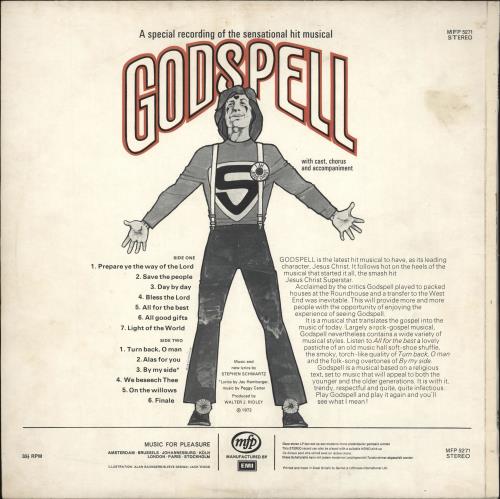 Original Cast Recording Godspell UK vinyl LP album (LP record) (709924)