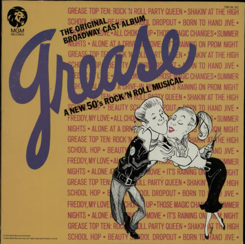 Original Cast Recording Grease US Promo vinyl LP album (LP record) (619495)
