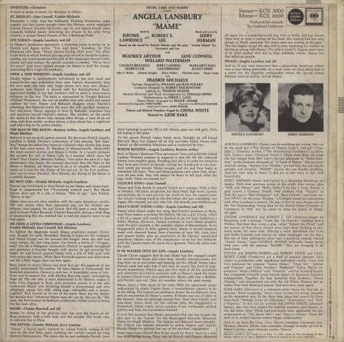 Original Cast Recording Mame US vinyl LP album (LP record) (761388)