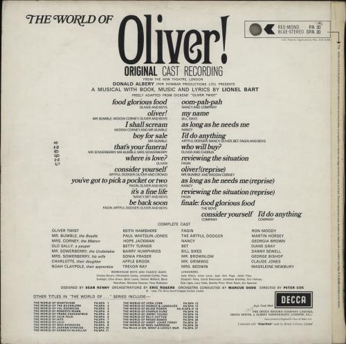 Original Cast Recording Oliver! UK vinyl LP album (LP record) (759784)