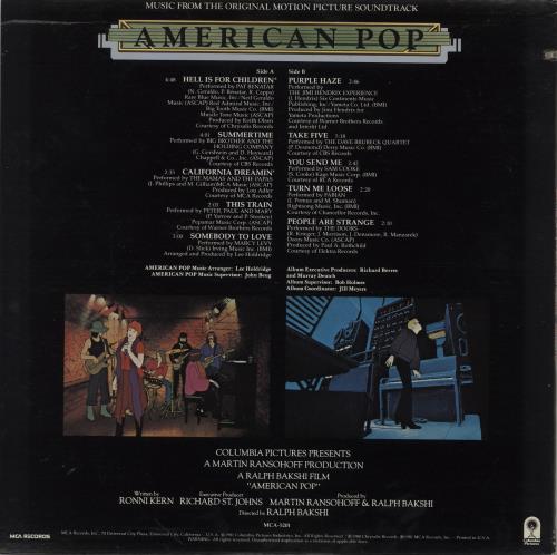 Original Soundtrack American Pop US vinyl LP album (LP record) (751715)