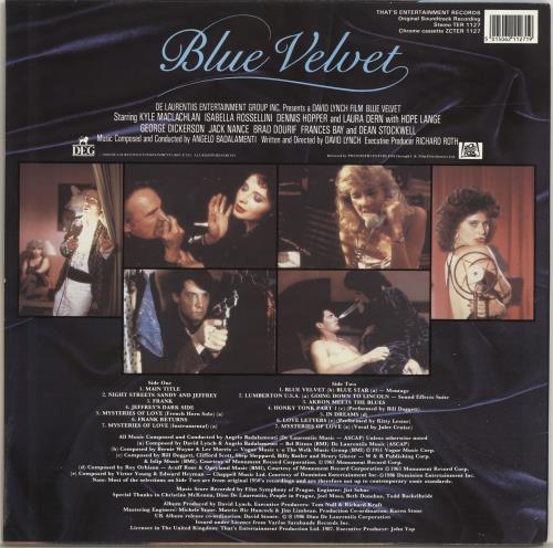 Original Soundtrack Blue Velvet UK vinyl LP album (LP record) (695196)