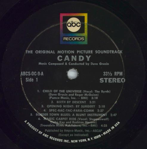 Original Soundtrack Candy US vinyl LP album (LP record) (818683)