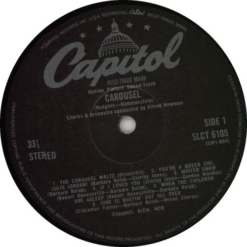 Original Soundtrack Carousel UK vinyl LP album (LP record) (669113)