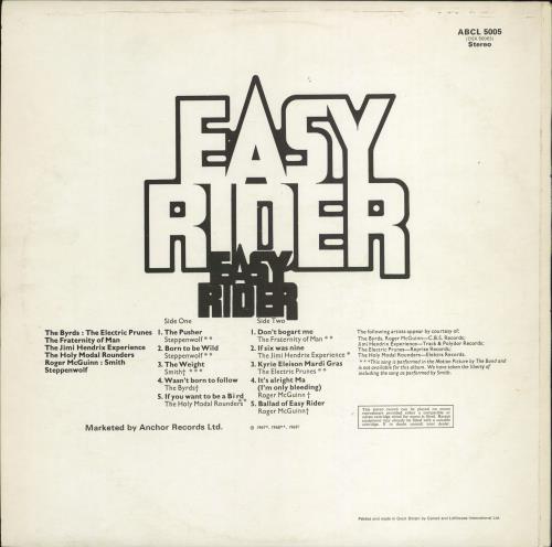 Original Soundtrack Easy Rider UK vinyl LP album (LP record) (772984)