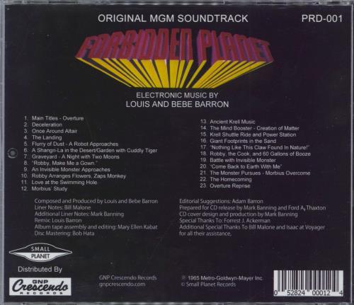 Original Soundtrack Forbidden Planet US CD album (CDLP) (784750)