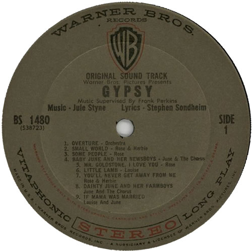 Original Soundtrack Gypsy US vinyl LP album (LP record) (586192)