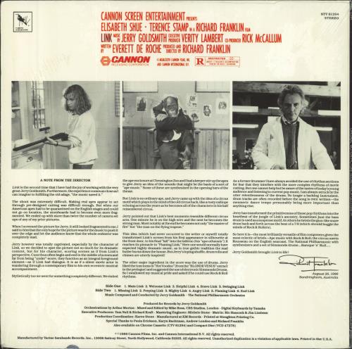 Original Soundtrack Link US vinyl LP album (LP record) (813458)