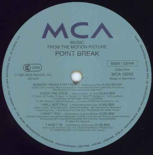 Original Soundtrack Point Break German vinyl LP album (LP record) (692396)