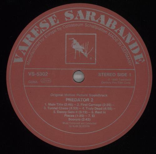 Original Soundtrack Predator 2 - VG German vinyl LP album (LP record ...