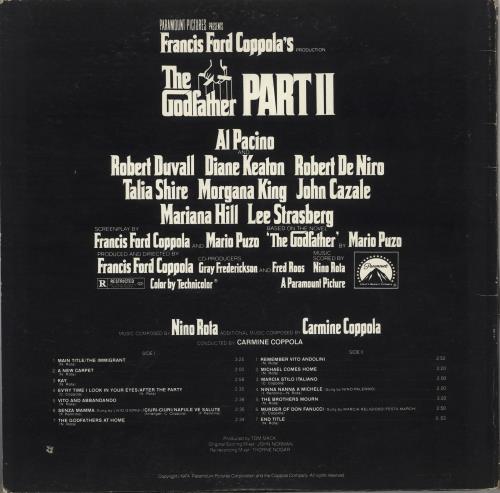 Original Soundtrack The Godfather - Part II US vinyl LP album (LP ...