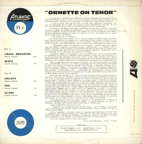 Ornette Coleman On Tenor French vinyl LP album (LP record) (732772)