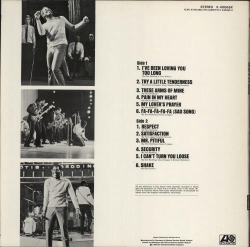 Otis Redding History Of Otis Redding German vinyl LP album (LP record) (769087)