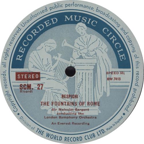 Ottorino Respighi The Fountains Of Rome / The Pines Of Rome - 1st UK vinyl LP album (LP record ...