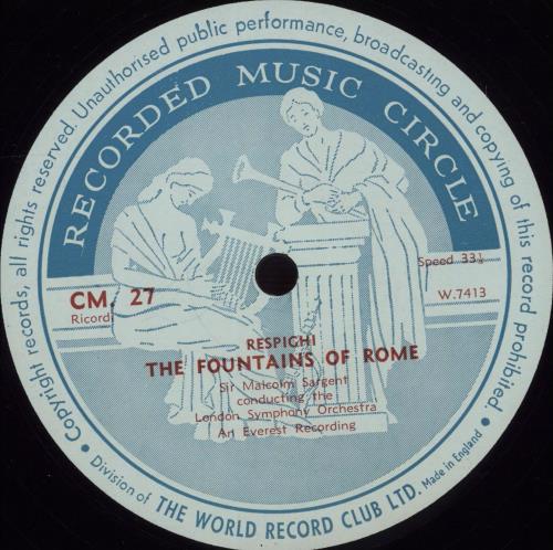 Ottorino Respighi The Fountains Of Rome / The Pines Of Rome UK vinyl LP album (LP record) (669847)