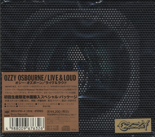 Ozzy Osbourne Live & Loud Japanese Promo 2 CD album set (Double CD) (433708)