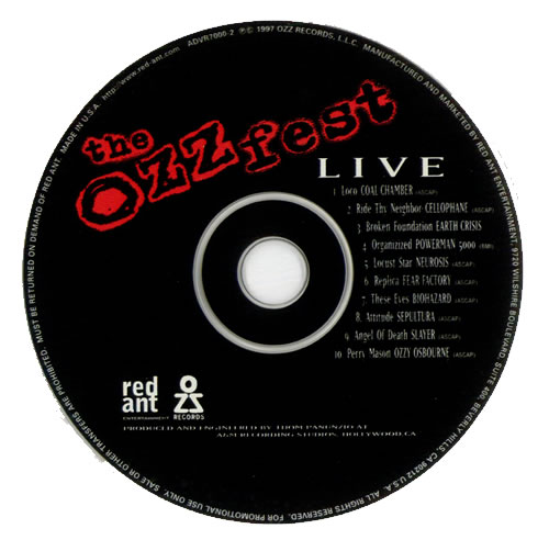 Ozzy Osbourne The Ozzfest 1997 Live US Promo CD album (CDLP) (94935)