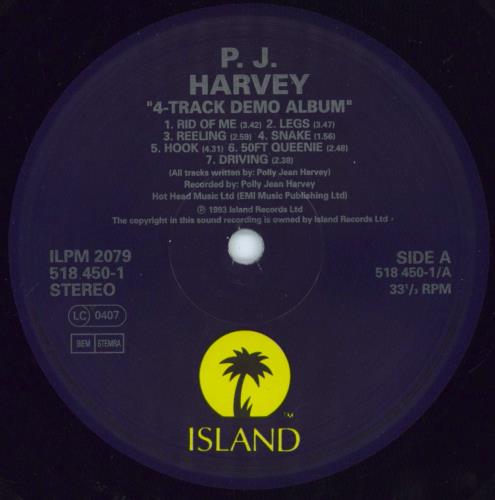 P.J. Harvey 4-Track Demos UK vinyl LP album (LP record) (332872)