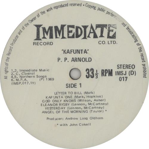 P.P. Arnold Kafunta - Laminated South African vinyl LP album (LP record ...
